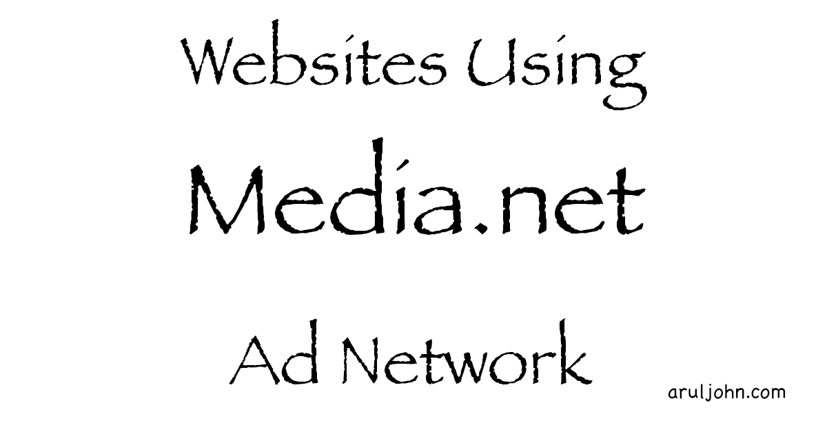 List of 982 Websites Using Media.net