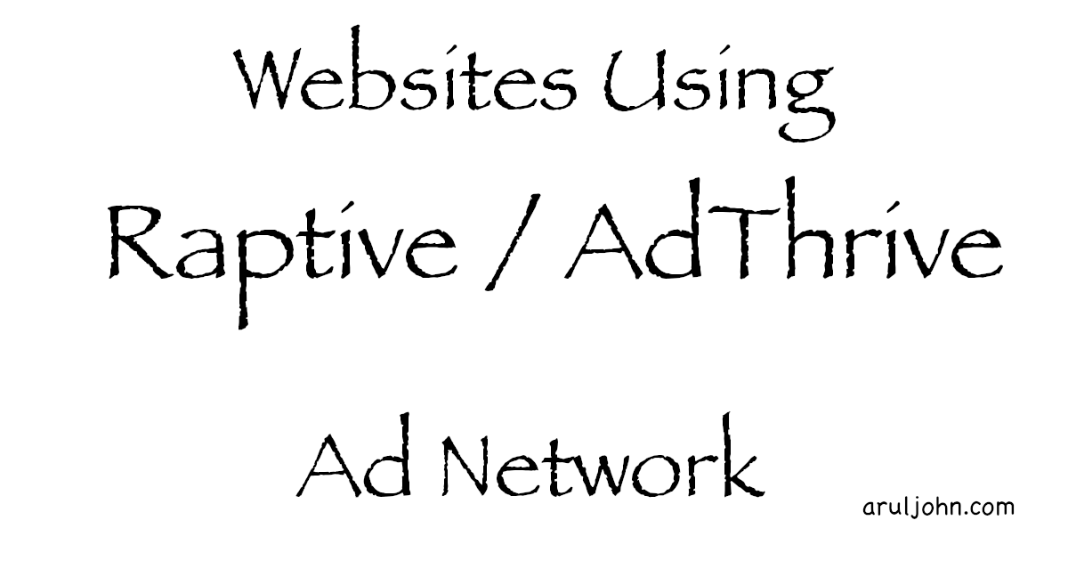 List of 6798 Websites Using Raptive/AdThrive